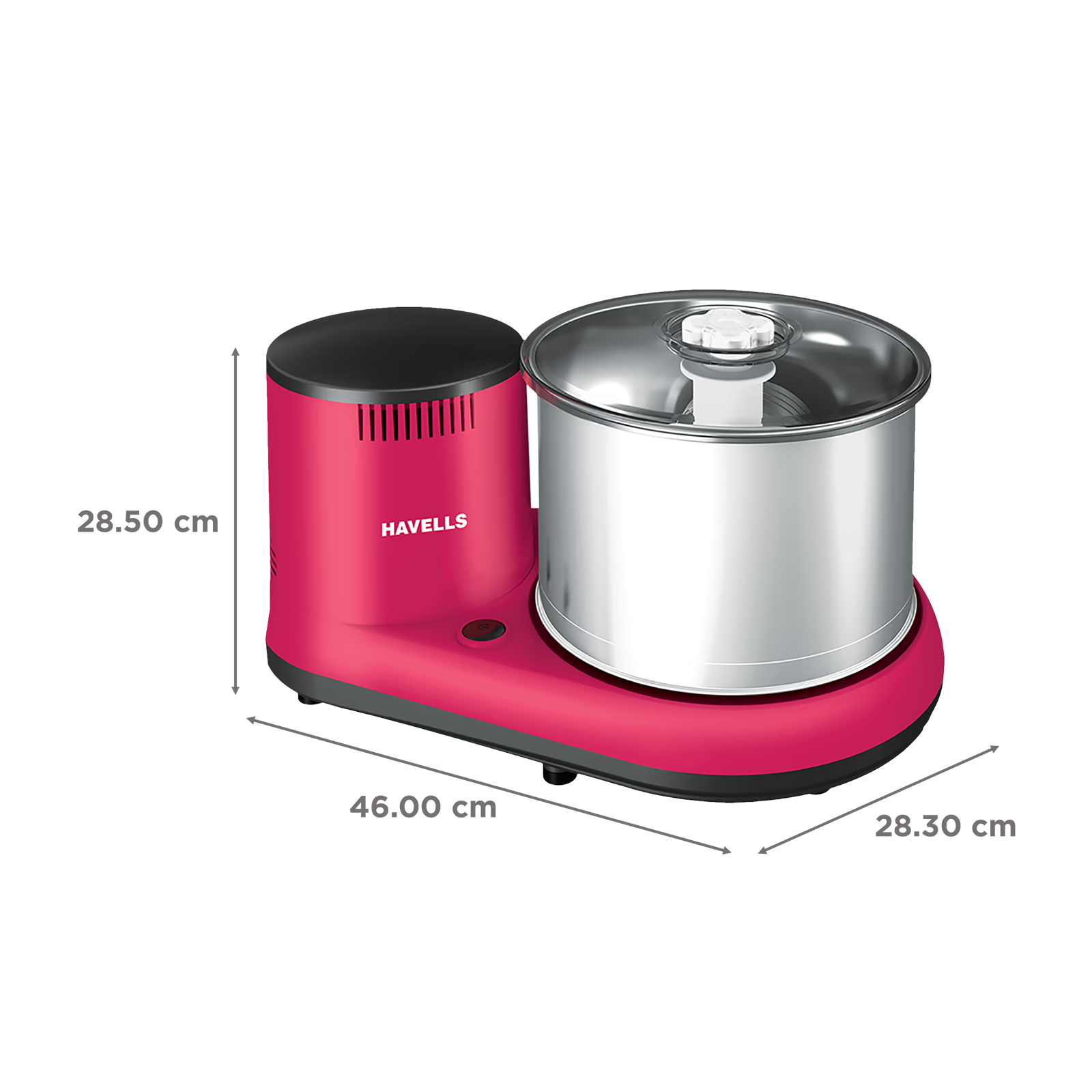 Buy Havells Alai 2 Litres 2 Stones Wet Grinder with Coconut Scrapper Thermal Overload Protection Pink Online Croma